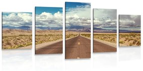 5-dílný obraz cesta v poušti