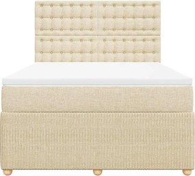 Box spring postel s matrací krémová 160x200 cm textil 3294426