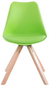 Jídelní židle Bordon - 4 ks - umělá kůže - přírodní rám | zelené