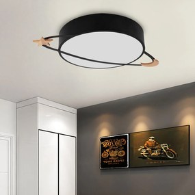 Toolight - Stropní lampa Moon Black E27 60W APP866-C, černá, OSW-08961