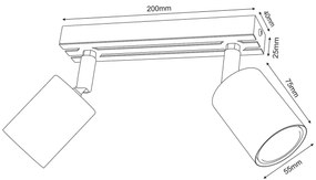 Bodové svítidlo TERRA 2xGU10/8W/230V bílá/dub