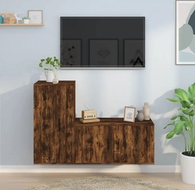 vidaXL 2dílný set TV skříněk kompozitní dřevo [3188475] Barva: kouřový dub