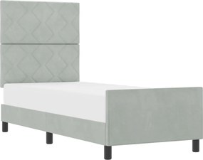 Postel s boxspringem s čelo Světle šedá 80 x 200 cm samet 3344969