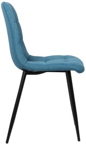 Jídelní židle Dornoch - 2 ks - textilní čalounění | modré