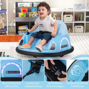 Costway Bumper Car pro děti Elektrický Bumper Car s blikajícími LED světly modře