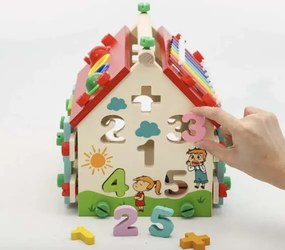 Montessori multifunkční dřevěný domeček Kruzzel 22564