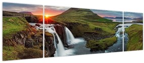 Obraz - Kirkjufell při západu slunce (170x50 cm)