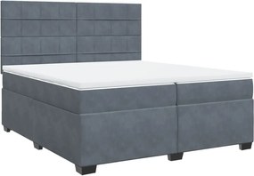 Box spring postel s matrací tmavě šedá 200x200 cm samet 3291003