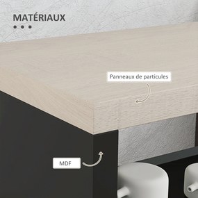 Kleankin 3-vrstvý úložný vozík na kolečkách pro užší kuchyň, koupelnu, prádelnu a kancelář s rukojetí - 48 x 15 x 80 cm Černý