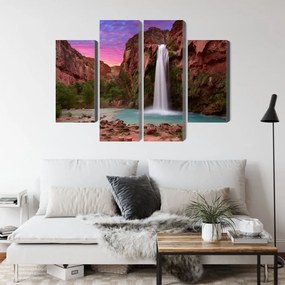 Vícedílný obraz Vodopády Havasupai Nedostatek Nedostatek Přírodní plátno 200x150