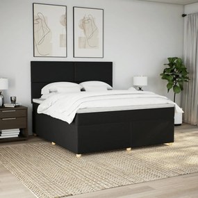 Box spring postel s matrací černá 180x200 cm textil 3293654