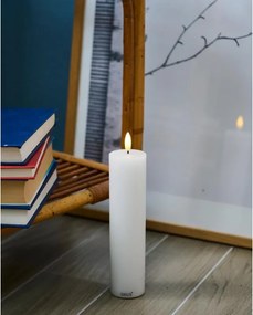 LED svíčka z pravého vosku Sille, bílá, Ø 5 × 20 cm, 2× AA