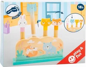 Small Foot Dřevěná vystřelovací hra zvířátka / od 18 měsíců