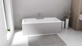 Polysan Cascata obdélníková vana 185 x 85 cm kaskáda nerez akrylát bílá 73836.100