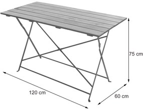 Zahradní stůl HWC-J40, skládací, akáciové dřevo, 120x60cm - hnědá