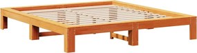 Postel bez matrace voskově hnědá 200 x 200 cm masivní borovice 3308989