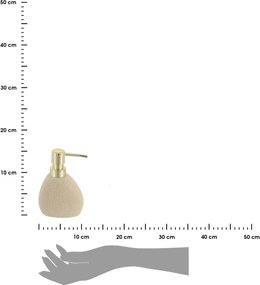 Dávkovač mýdla Lumi, písková/se zlatými prvky, 200 ml