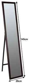 TEMPO Zrcadlo, dřevěný rám hnědé barvy, Malkia TYP 4 - II. JAKOST