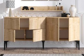 Designová komoda s policí Xarles 180 cm vzor dub
