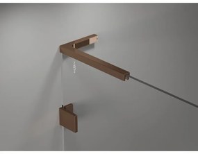 Mexen Lunar-B L výklopný sprchový kout levý 70 x 70 cm, čiré sklo, růžové zlato, 832L-070-070-60-00-L