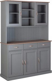 XXXLutz KREDENC, borovice, hnědá, šedá, 131/190/45 cm P & B - Kredence a vitríny - 000528041505