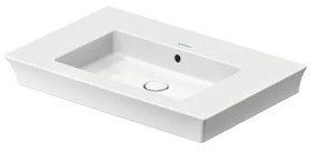 Duravit White Tulip - Umyvadlo do nábytku s přepadem 750x490mm, bez otvoru na baterii, Push-Open ventil s keramickou krytkou, bílá…