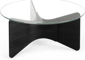 Černý kulatý konferenční stolek se skleněnou deskou 87x87 cm Madera – Umbra