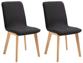 vidaXL Marketos Jídelní židle 2 ks černé textil a masivní dubové dřevo
