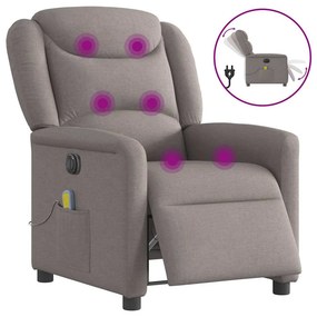 Elektrické masážní polohovací křeslo taupe textil 3303191
