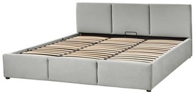 Sametová postel s úložným prostorem 180 x 200 cm světle šedá BOUSSE Beliani