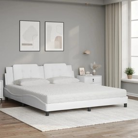 Postel s matrací Zadar bílá 180 x 200 cm umělá kůže 3208881