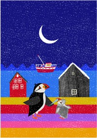 Vendula Frydrychová | Atlantic Puffins Rám: Černý, Velikost: 30 x 20 cm