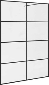 Zástěna do průchozí sprchy čiré ESG sklo 140 x 195 cm černá 151037