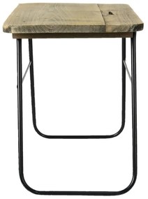 Dřevěno-kovový dekorační antik stolík na rostliny – 46x26x33 cm