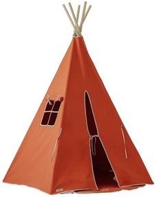 OnaDnes -20% Moi Mili Tmavě oranžový bavlněný teepee stan s podložkou Navajo 170 x 130 cm