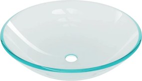 Koupelnové umyvadlo s baterií a výpustí průhledné tvrzené sklo 3098442