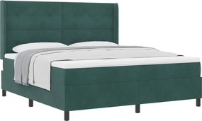 Postel s boxspringem s čelo Tmavě zelená 180 x 200 cm samet 3342023