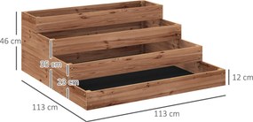 Outsunny 4-násobný vyvýšený dřevěný květináč Velký venkovní květináč s designem žebříku pro městskou zahradu na pěstování rostlin a květin na terasu …