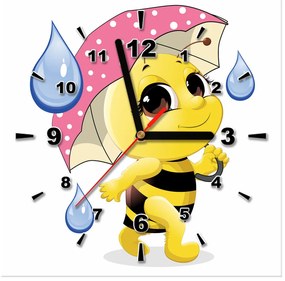 Gario Obraz s hodinami Včelka s deštníkem Rozměry: 30 x 30 cm