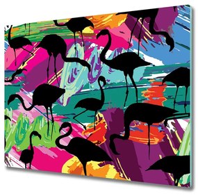 Skleněná krájecí deska Flamingos 60x52 cm