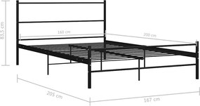 Rám postele černý kovový 160 x 200 cm 286498
