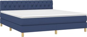 Box spring postel s matrací modrá 160x200 cm textil 3140871