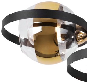 Stropní svítidlo Asturia Ring, 3x zlaté/transparentní skleněné stínítko, B/G