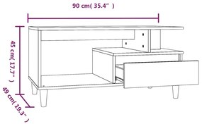 Konferenční stolek černý 90 x 49 x 45 cm kompozitní dřevo - Default Title