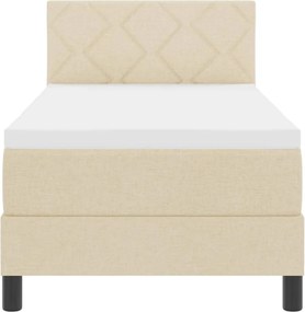 Postel s boxspringem s čelo Krémová 80 x 200 cm textil 3338725