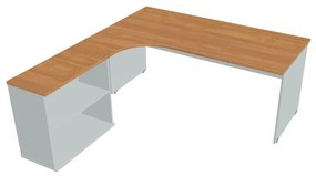 Sestava stolu a skříně pravá 180 cm - Hobis Gate GE 1800 H P Dekor stolové desky: olše, Dekor lamino podnože: šedá
