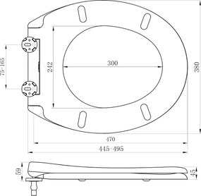 GSI Sapho Classic MSC87CN20 WC sedátko Soft close černá / chrom