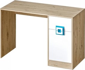 Casarredo - Komfort nábytek Dětský psací stůl NIKO 10 dub jasný/bílá/tyrkys