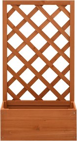 Zahradní truhlík s treláží oranžový 50x25x90 cm masivní jedle 314830