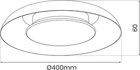 Stropní LED svítidlo Piattino, 1x LED 30w, 3000-6000k, b/g